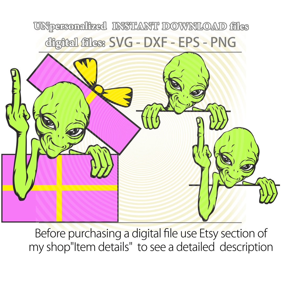 Alien Middle Finger Svg Christmas Alien Svg Alien Cut - Etsy
