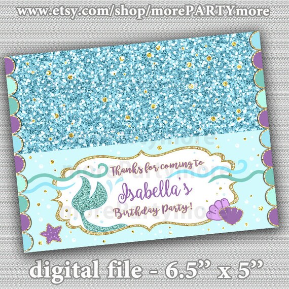 Mermaid bag topper Mermaid gift bag topper Mermaid Favor | Etsy