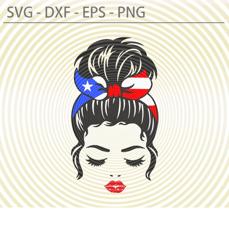 Puerto Rico Svg Puerto Rican Girl Lady Woman Face Cut File Etsy