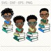 Peekaboo Boy Bundle, Back to School Svg Afro Boy Svg, Cute Black ...