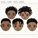 Peekaboo Boy Bundle, Black Afro Boy Svg, Cute Black African American ...