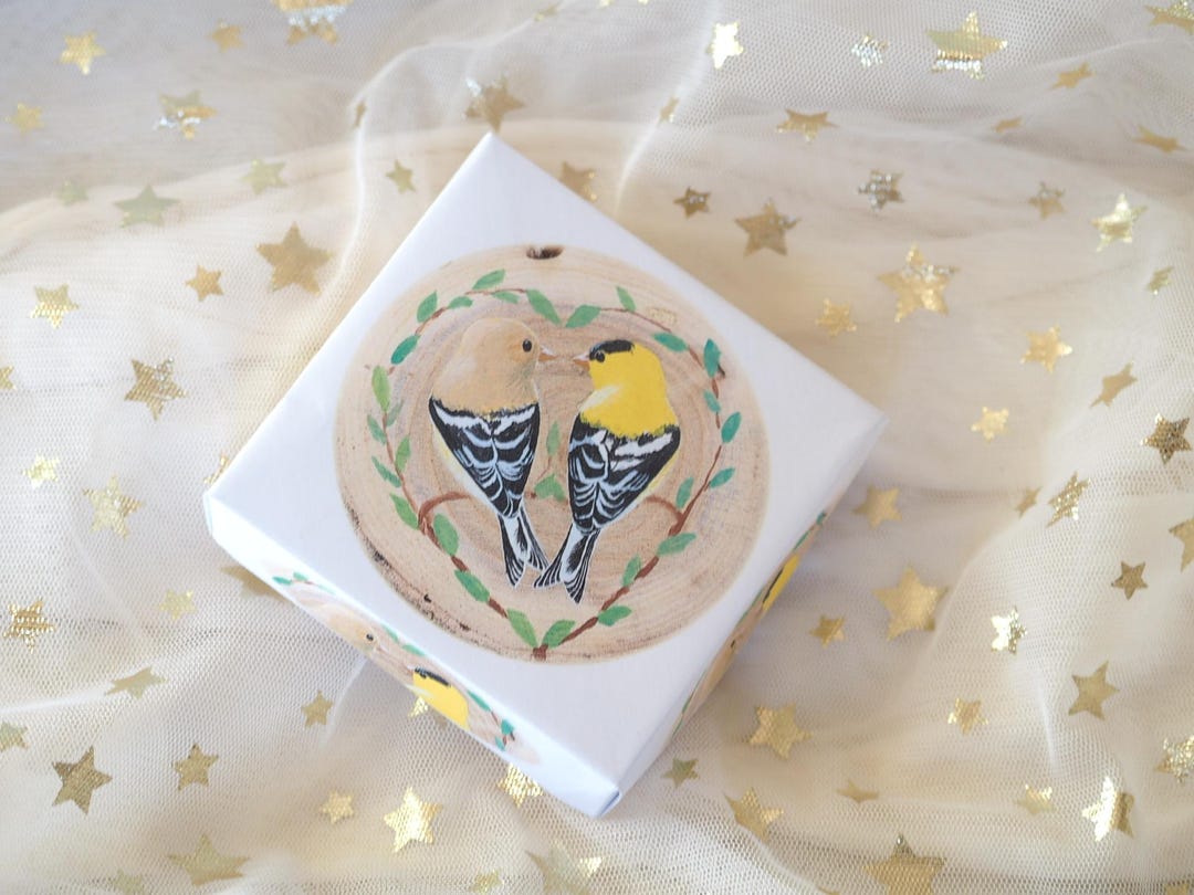 Origami Box With Goldfinches in a Heart - Etsy