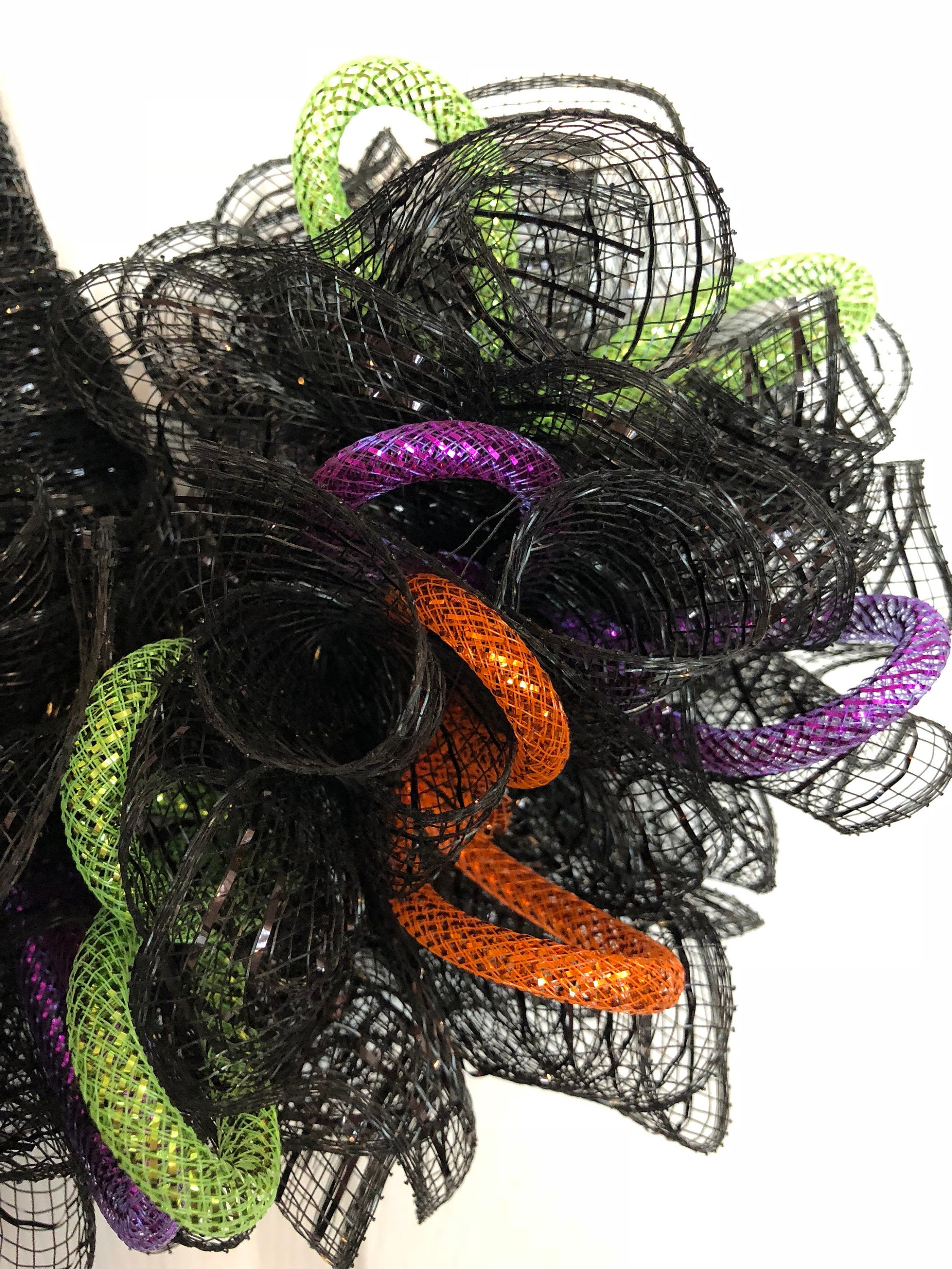 16" X 18" Halloween Deco Mesh Witch Hat Door Hanger/wreath With Bow ...
