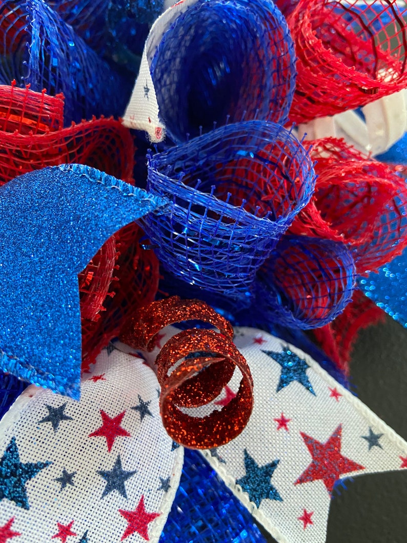 12 Patriotic 4th of July Star Deco Mesh Mini Centerpiece / - Etsy
