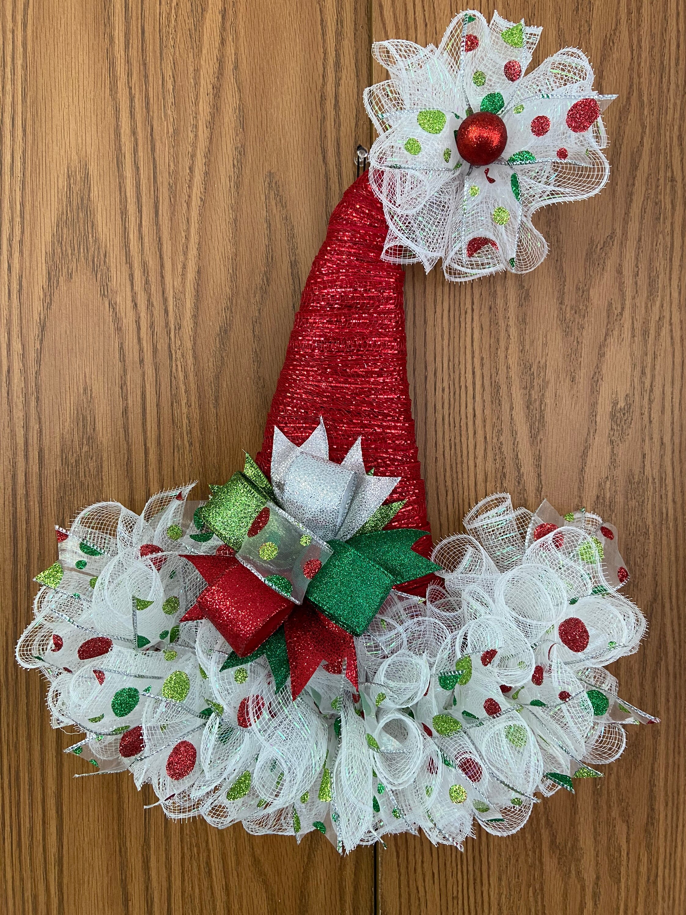20 X 16 Christmas Deco Mesh Santa Hat Door | Etsy
