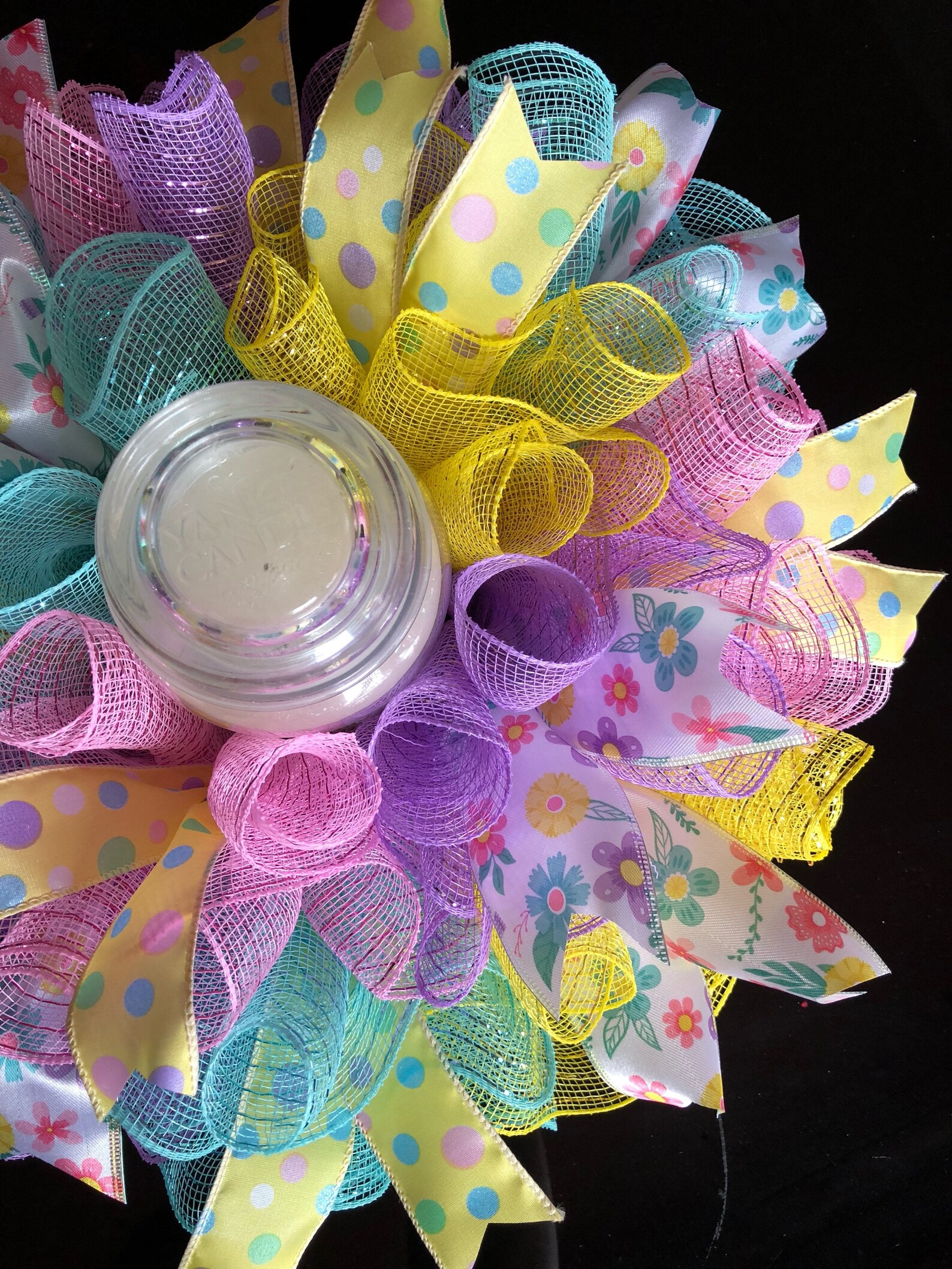 12 or 17 Spring/easter Colorful Deco Mesh Flower | Etsy