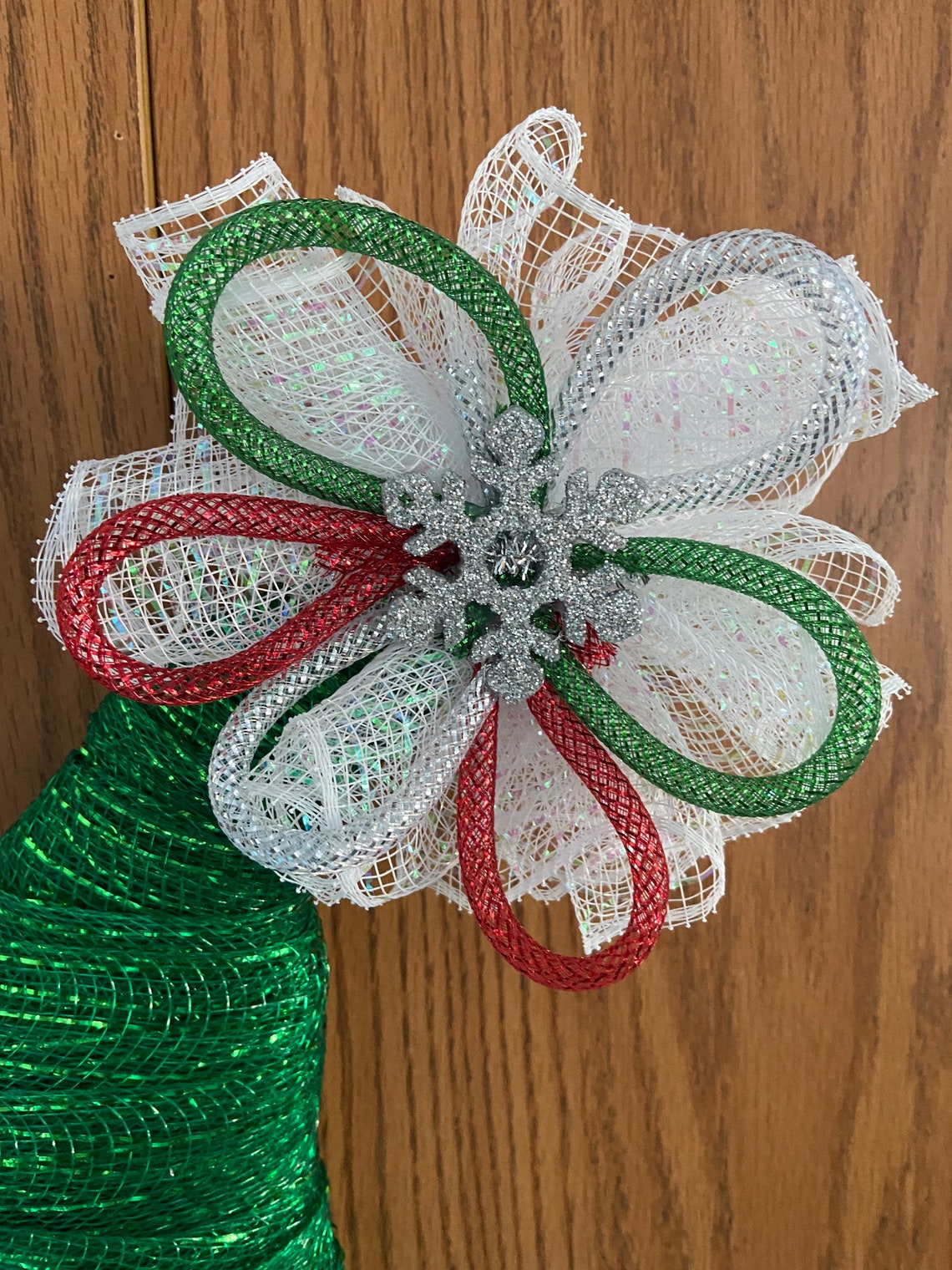 20” X 16” Christmas Deco Mesh Santa Hat Door Hanger Wreath With Bow ...