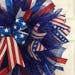 17" Patriotic/memorial Day/4th of July Deco Mesh Wreath With Bow - Blue ...