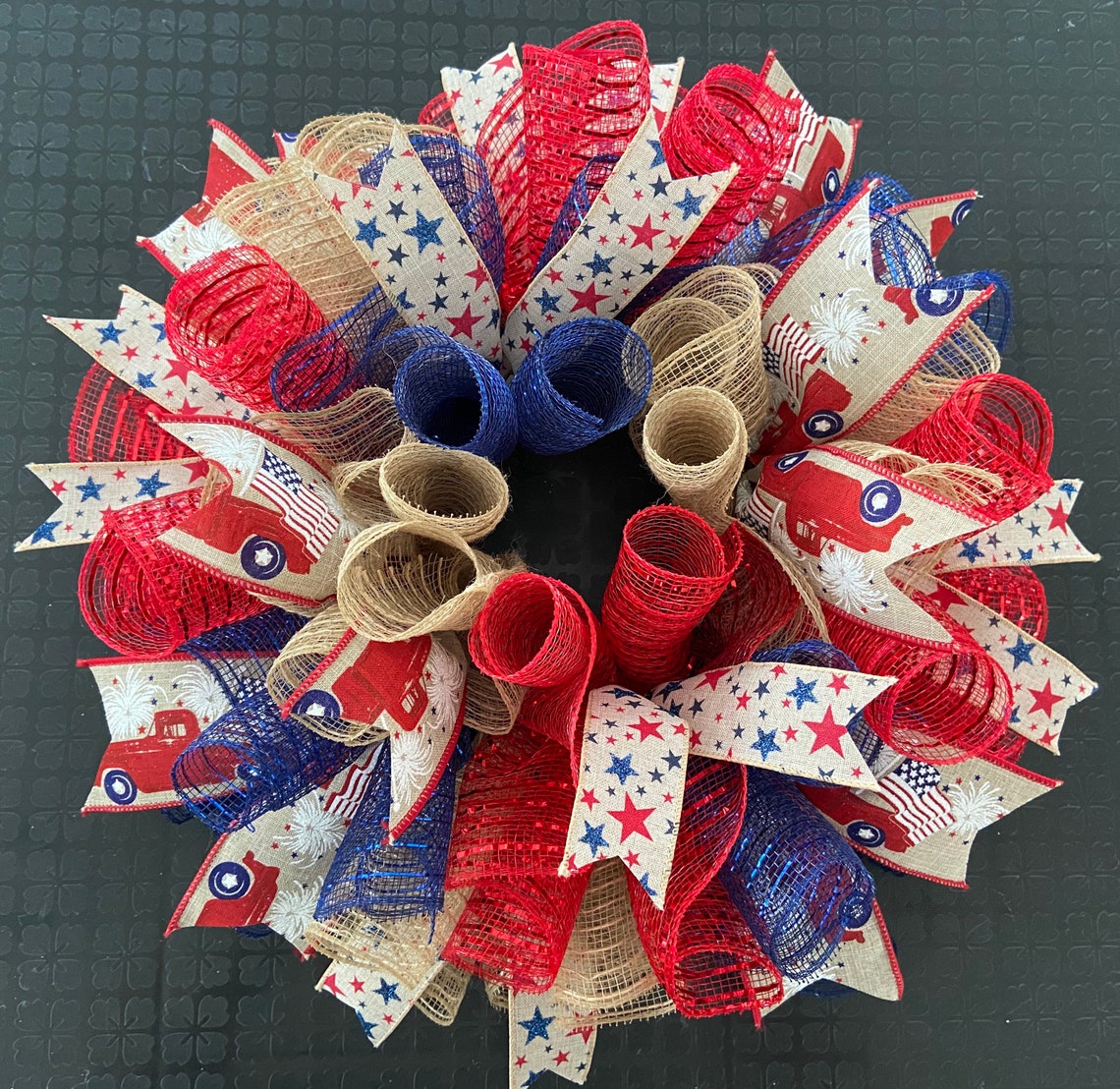 17 Patriotic / 4th of July Deco Mesh Centerpiece / Candle | Etsy