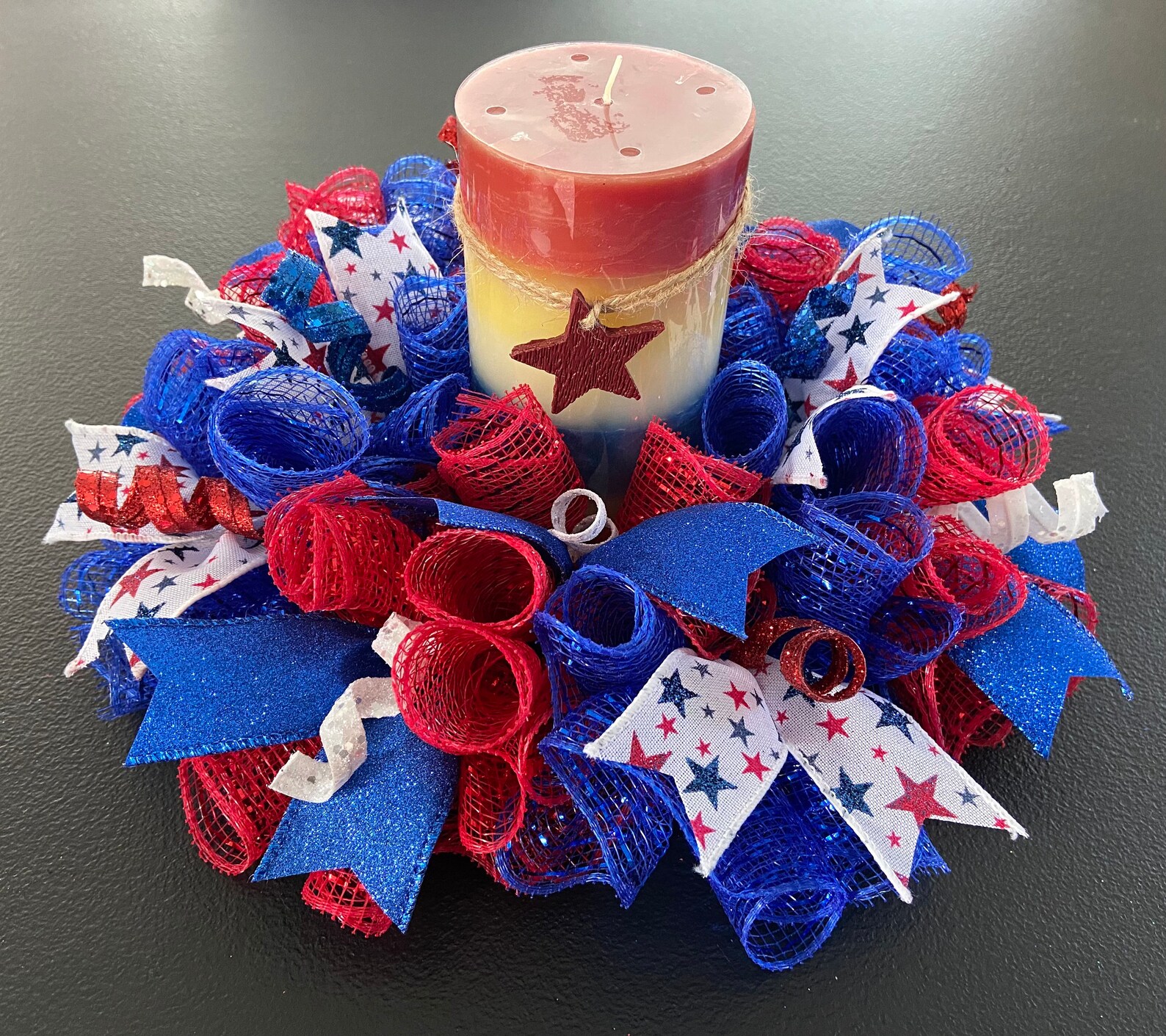 12 Patriotic 4th of July Star Deco Mesh Mini Centerpiece / - Etsy