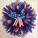 17" Patriotic/memorial Day/4th of July Deco Mesh Wreath With Bow - Blue ...