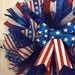 17" Patriotic/memorial Day/4th of July Deco Mesh Wreath With Bow - Blue ...