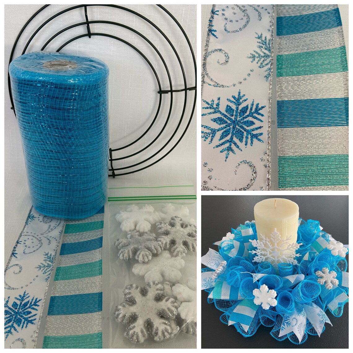 DIY Christmas / Winter Snowflake Deco Mesh 12 Mini - Etsy