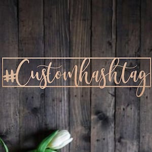 Custom Hashtag Sign Wood Personalized Wedding Hashtag Sign # Instagram ...