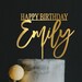 Personalized Birthday Cake Topper Wooden Modern Script Happy Birthday ...