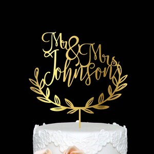 Cake Topper for Wedding Custom Wedding Cake Topper Rose Gold ...