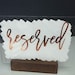 Reserved Acrylic Table Signs for Wedding Painted Back Modern Clear ...