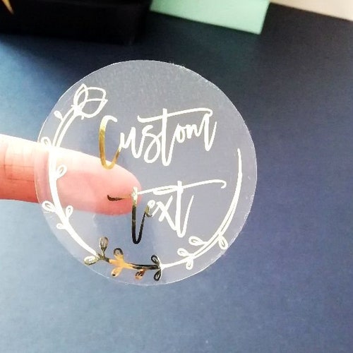 Gold Foil Custom Stickers Clear and White With Business Brand - Etsy