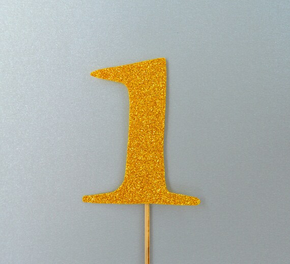 Glitter Gold 1 Cake Topper Number One Cake Topper 1st Birthday | Etsy