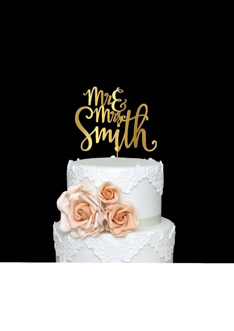 Personalized Wedding Cake Topper Custom Mr and Mrs Cake Topper | Etsy