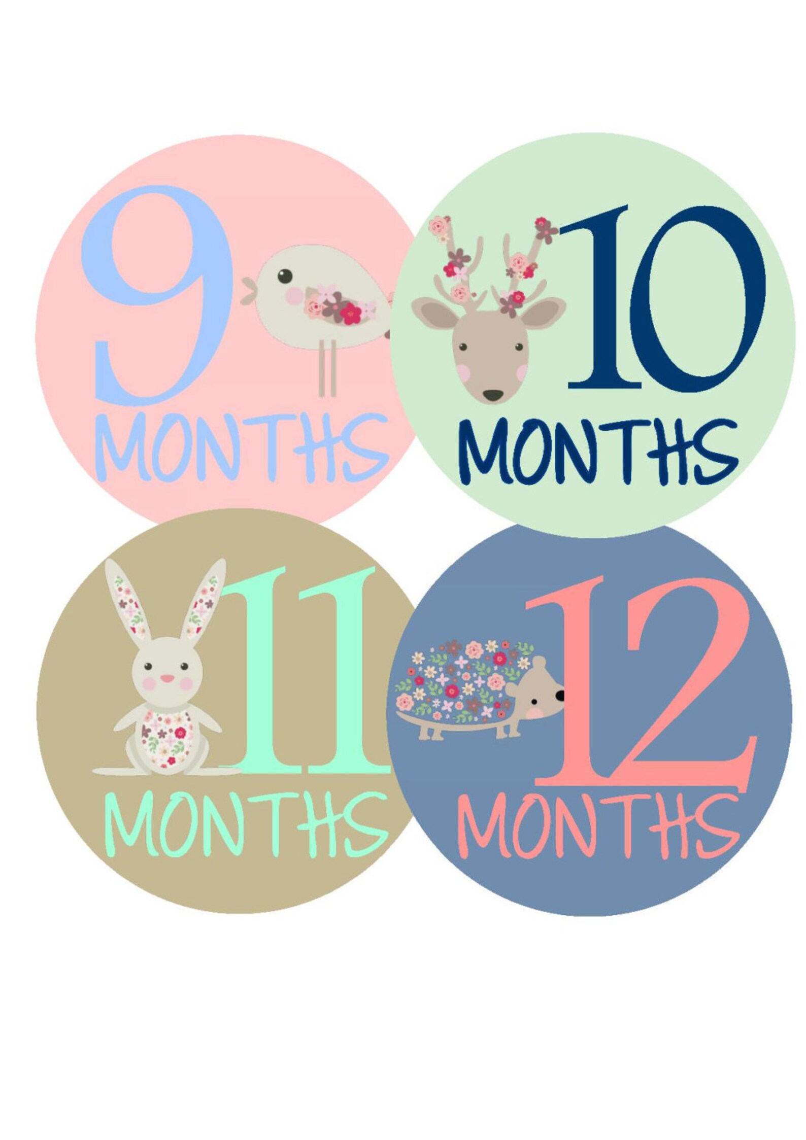 Bodysuit Monthly Stickers Baby Month Stickers Milestone | Etsy