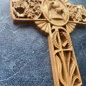First Communion Wall Cross Eucharist Symbol Wooden Cross With Chalice ...