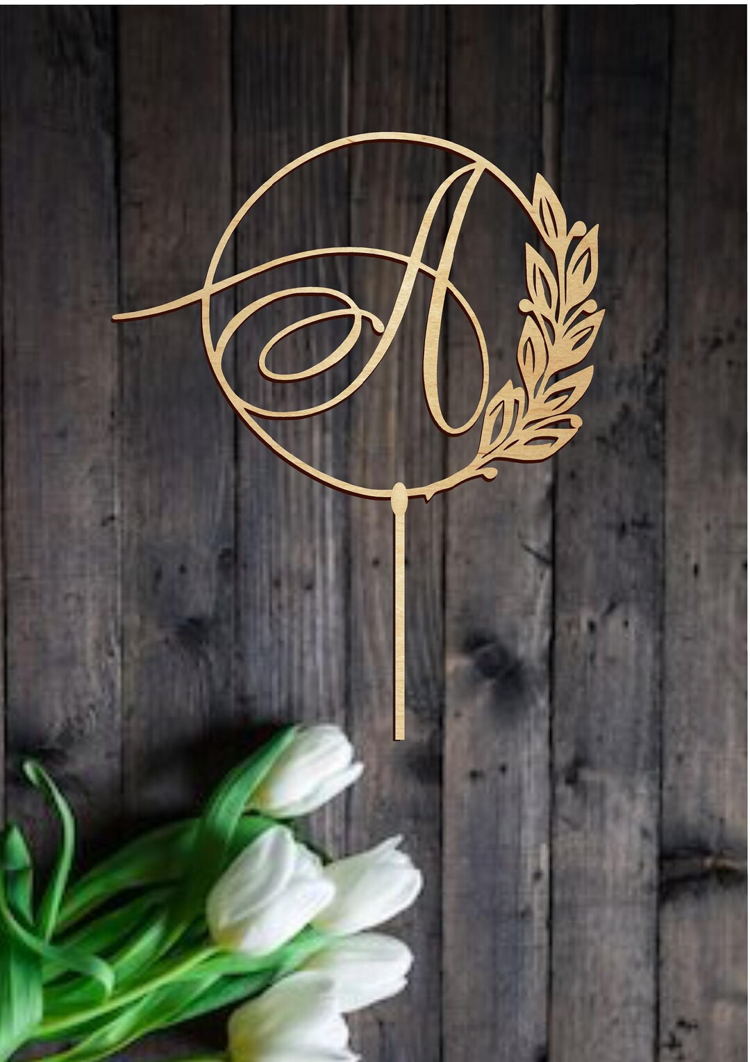 Custom Letter Monogram Cake Topper for Wedding Initial Cake Topper ...