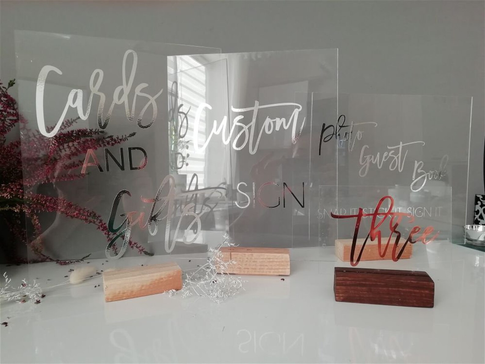 Wedding Acrylic Bundle Sign Clear Glass Look Table Signs | Etsy