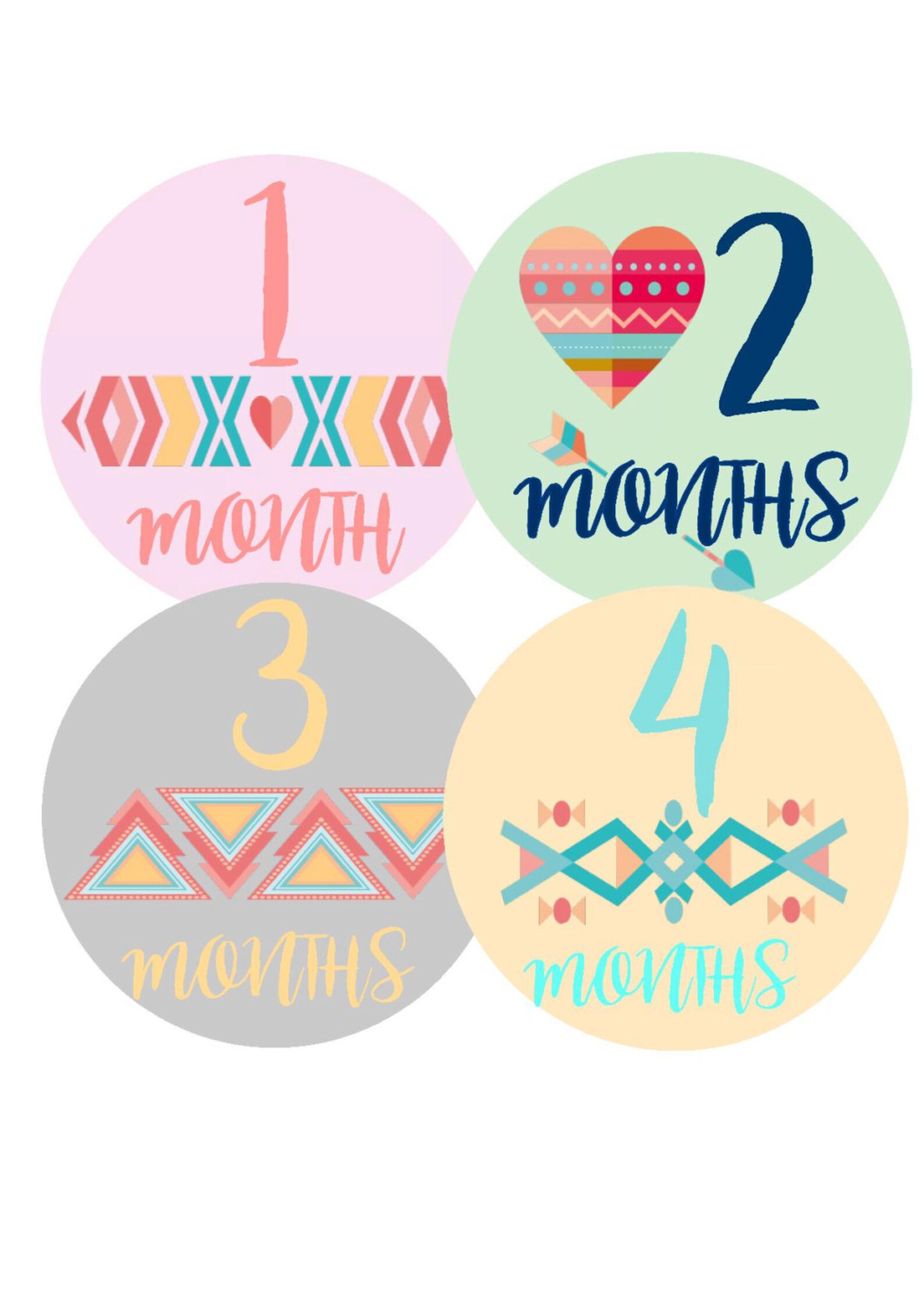 Baby Month Stickers Monthly Baby Stickers Monthly Bodysuit | Etsy