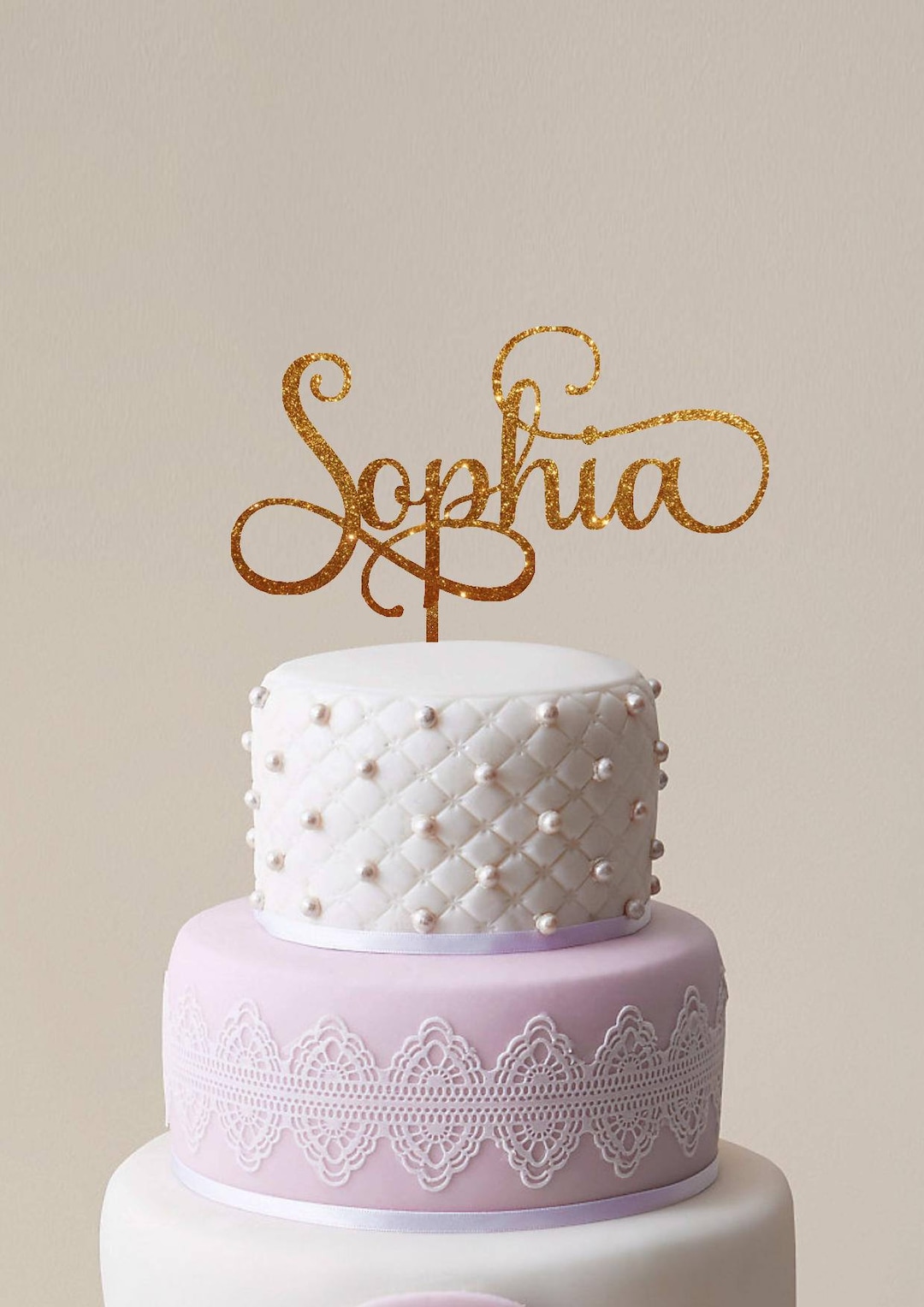 Custom Name Cake Topper Personalized Birthday Cake Topper Gold Glitter ...