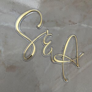 Elegant Cake Charm Monogram Wedding Sign Elegant Cake Charm Double ...