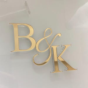 Monogram Wedding Sign Elegant Cake Charm Double Initial Custom Wedding ...