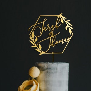 Custom Couple Names Cake Topper for Wedding Personalized Modern ...
