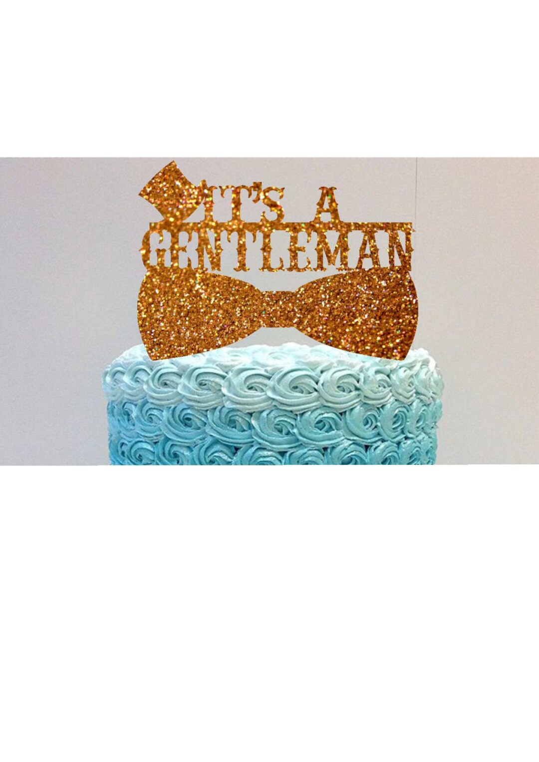 Glitter 'it's a Gentleman' Cake Topper - Baby Shower Decoration - Etsy