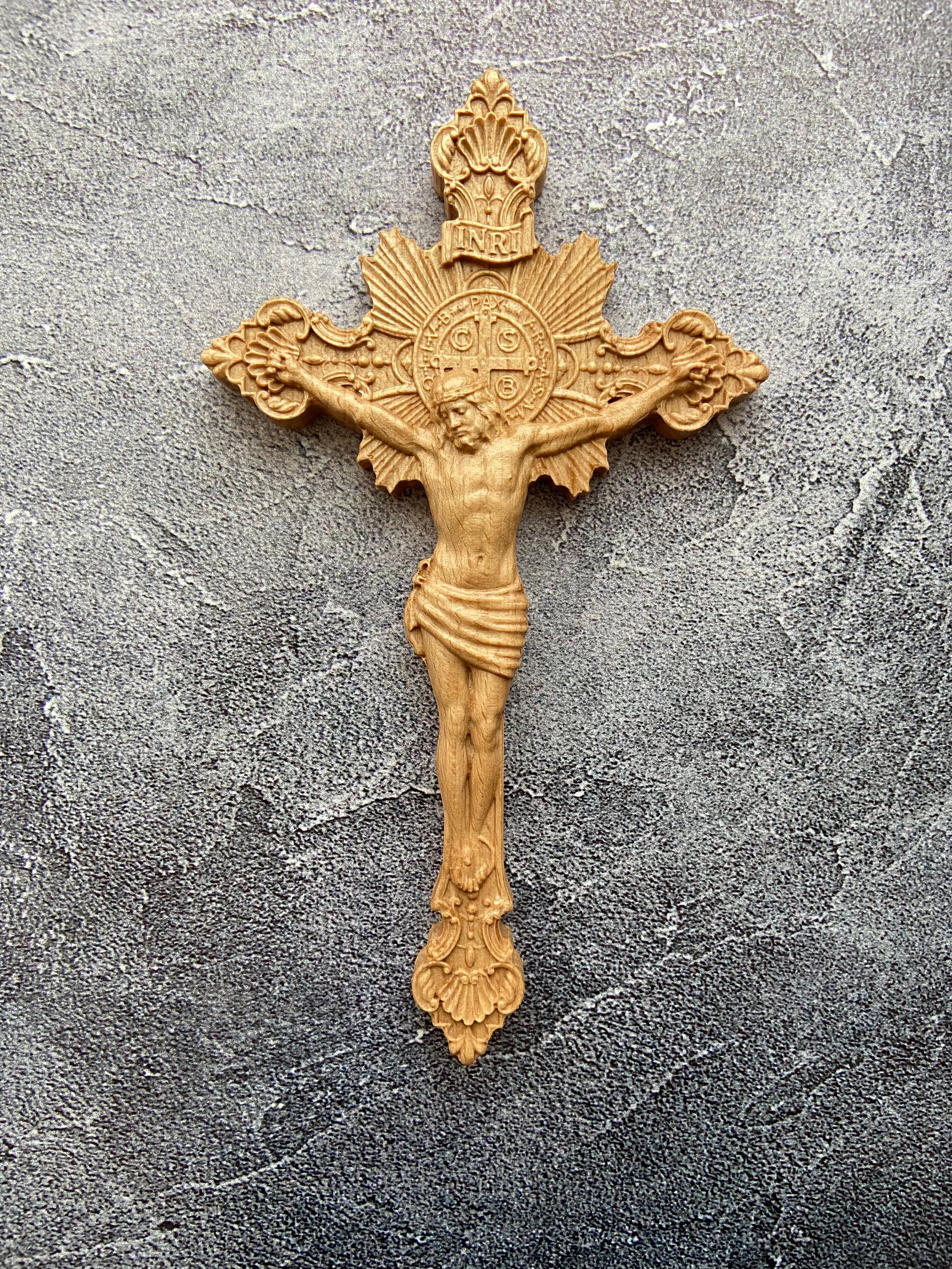 Catholic Cross Wooden Crucifix Carved Religious Home Decor - Etsy