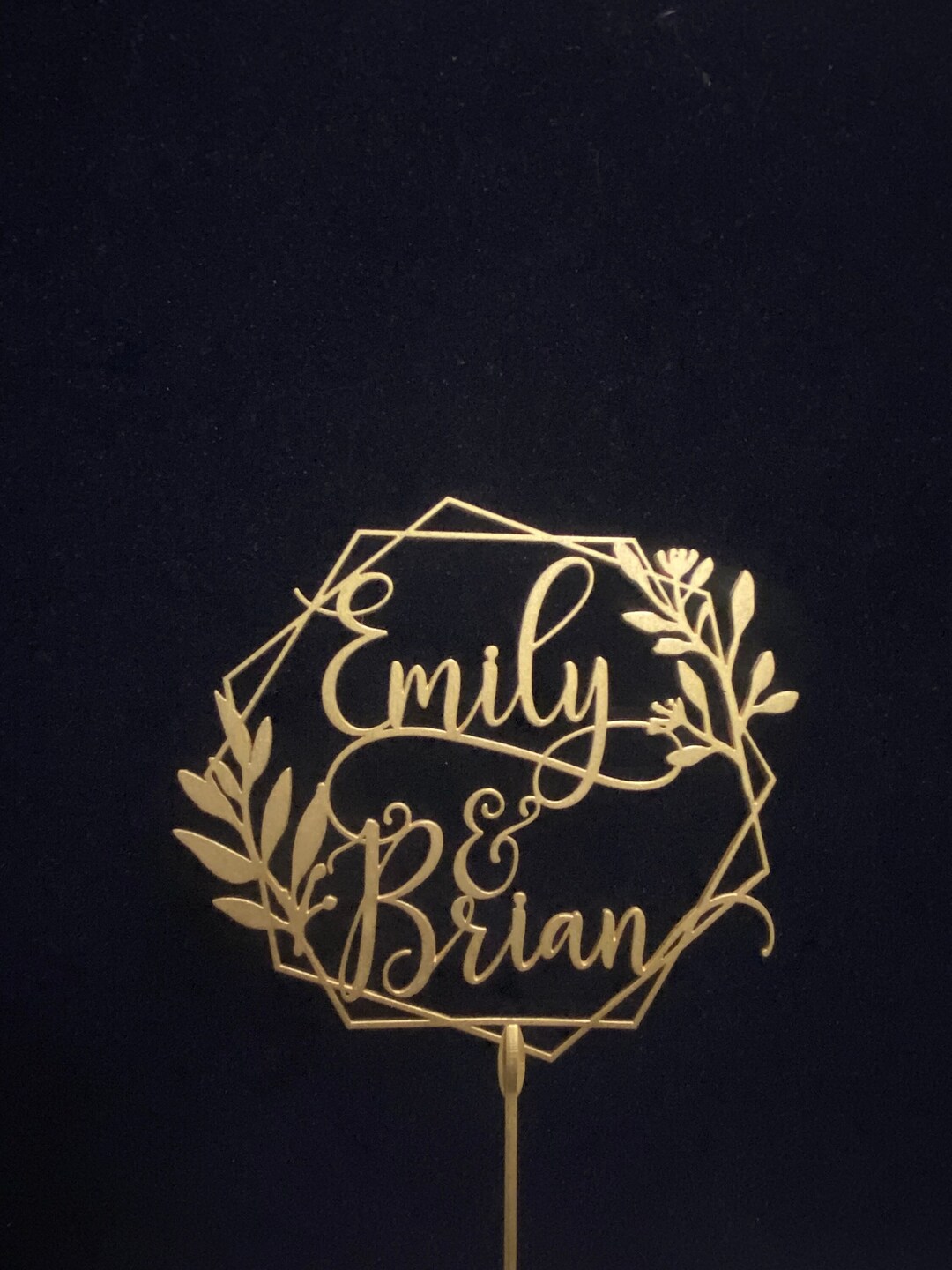 Personalized Names Wedding Cake Topper Geometric Custom Unique First ...