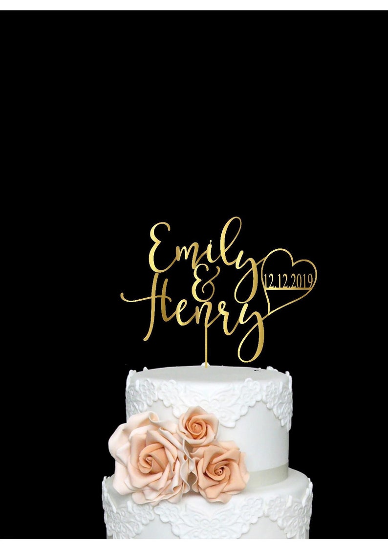 Personalized Names Wedding Cake Topper Custom Calligraphy | Etsy