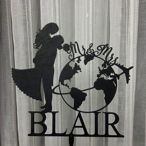 Travel Wedding Cake Topper Personalized Travelling Themed Cake Topper ...