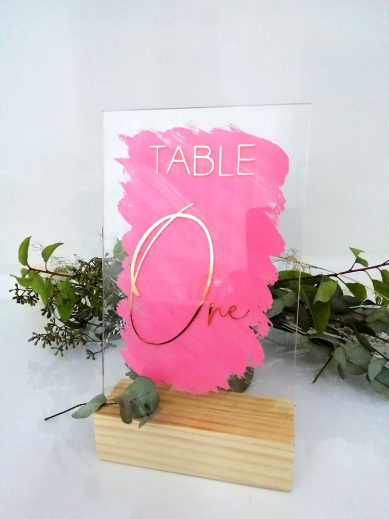 Glass Clear Table Numbers Sign for Wedding Minimalist Style | Etsy