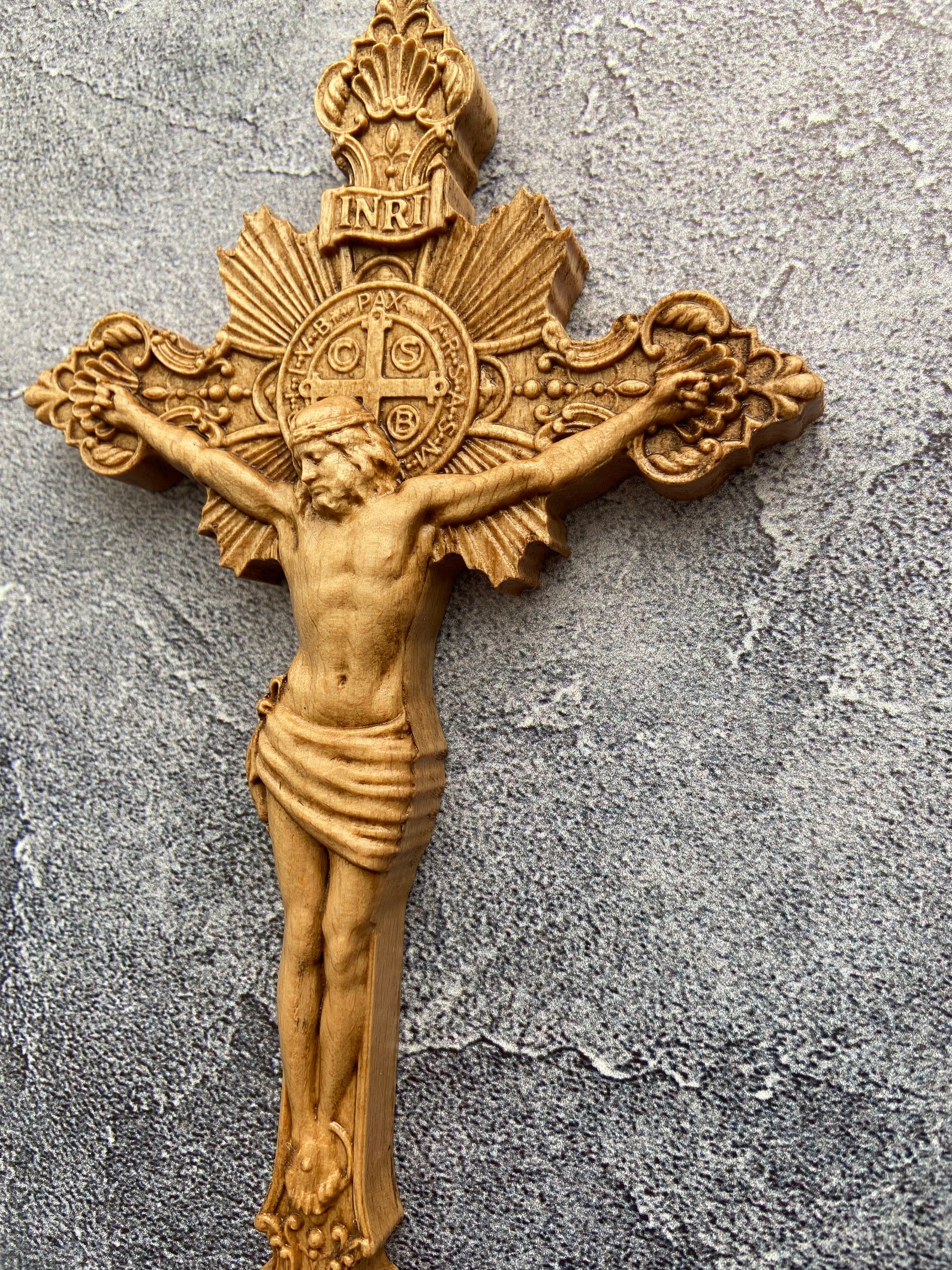 Catholic Cross Wooden Crucifix Carved Religious Home Decor - Etsy