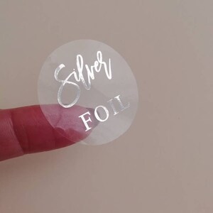 Round Gold Foil Stickers Personalized Clear and White Favor Round Gold ...