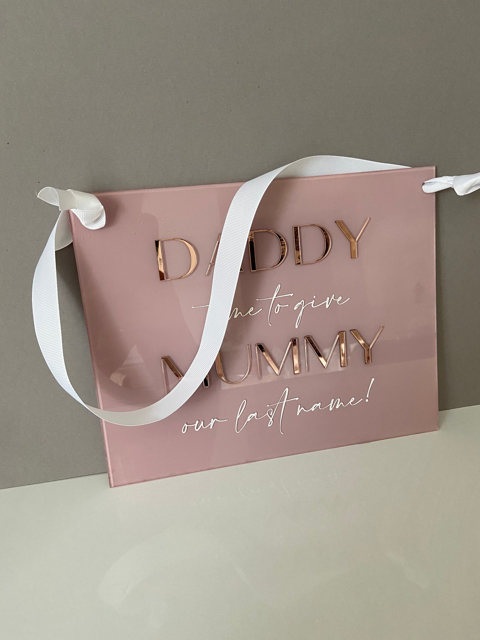 Daddy Time to Give Mummy Our Last Name Wedding Acrylic Painted - Etsy