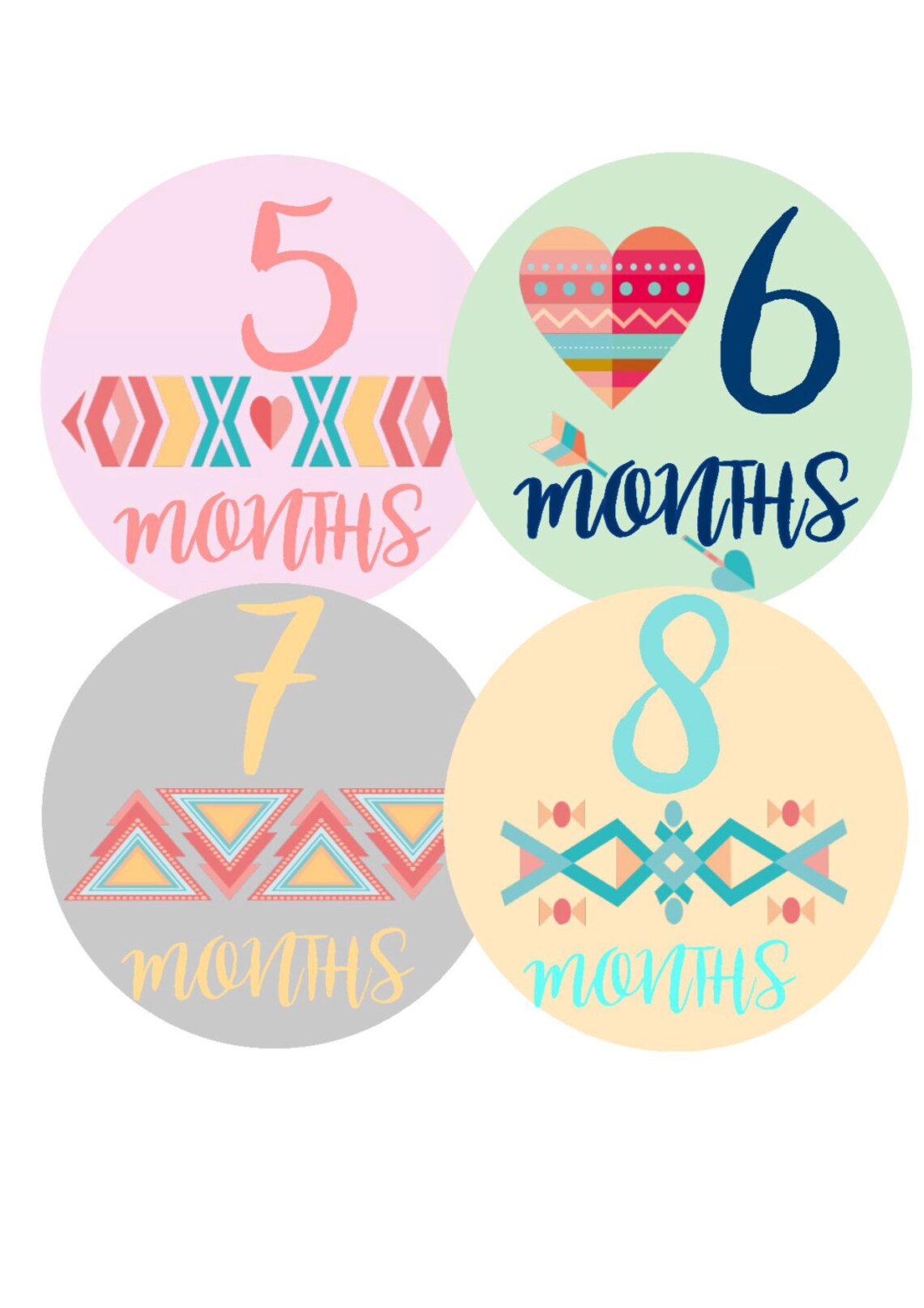 Baby Month Stickers Monthly Baby Stickers Monthly Bodysuit | Etsy