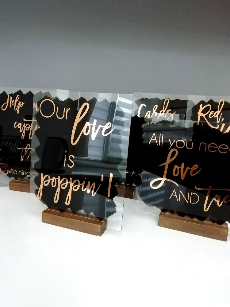 Acrylic Wedding Sign Bundle Clear Modern Table Signs Full - Etsy