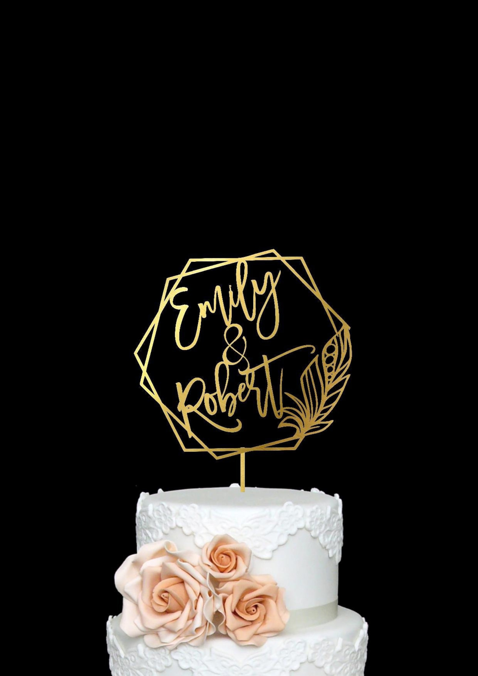 Personalized Name Wedding Cake Topper Custom Wedding Cake Topper ...