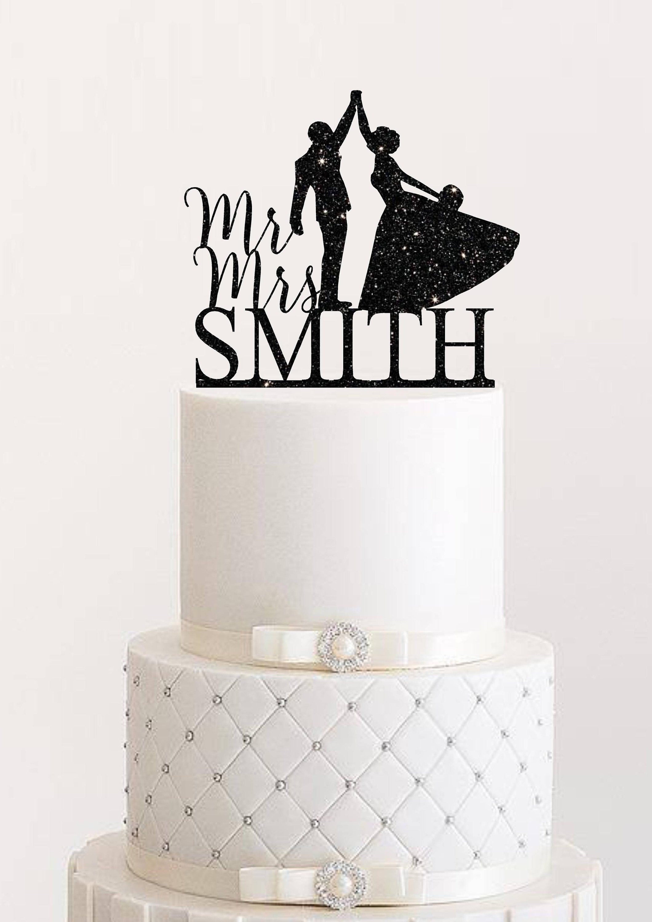 Customized Wedding Cake Topper Silhouette Couples Bride and | Etsy