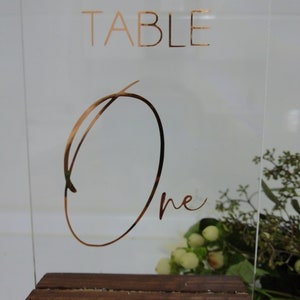 Glass Clear Table Numbers Sign for Wedding Minimalist Style - Etsy