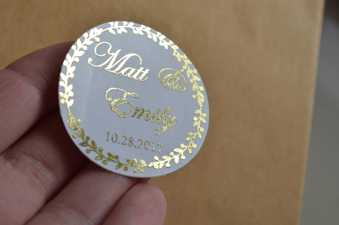 Personalized Wedding Stickers Gift Packaging Foil Stickers Custom ...