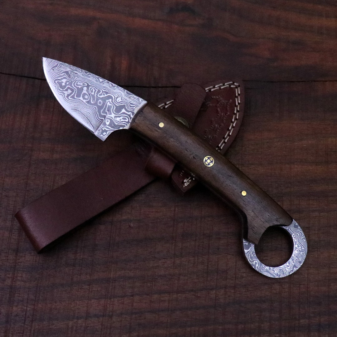 Damascus Short Blade Karambit Knife Hunting Camping - Etsy