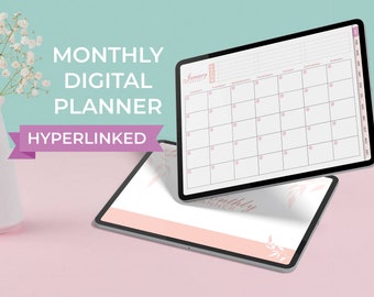 Digital Monthly Planner Sheet for iPad Undated Calendar Goodnote ...